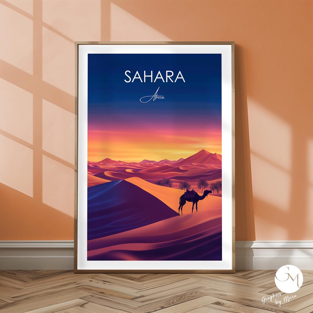 Sahara Poster Africa Endless Sand Dunes & Breathtaking Desert Landscape ...