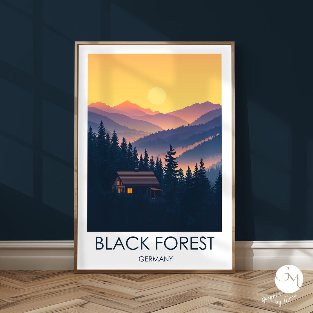 Black Forest Poster Germany Dense Forests & Mystical Landscape Nature ...