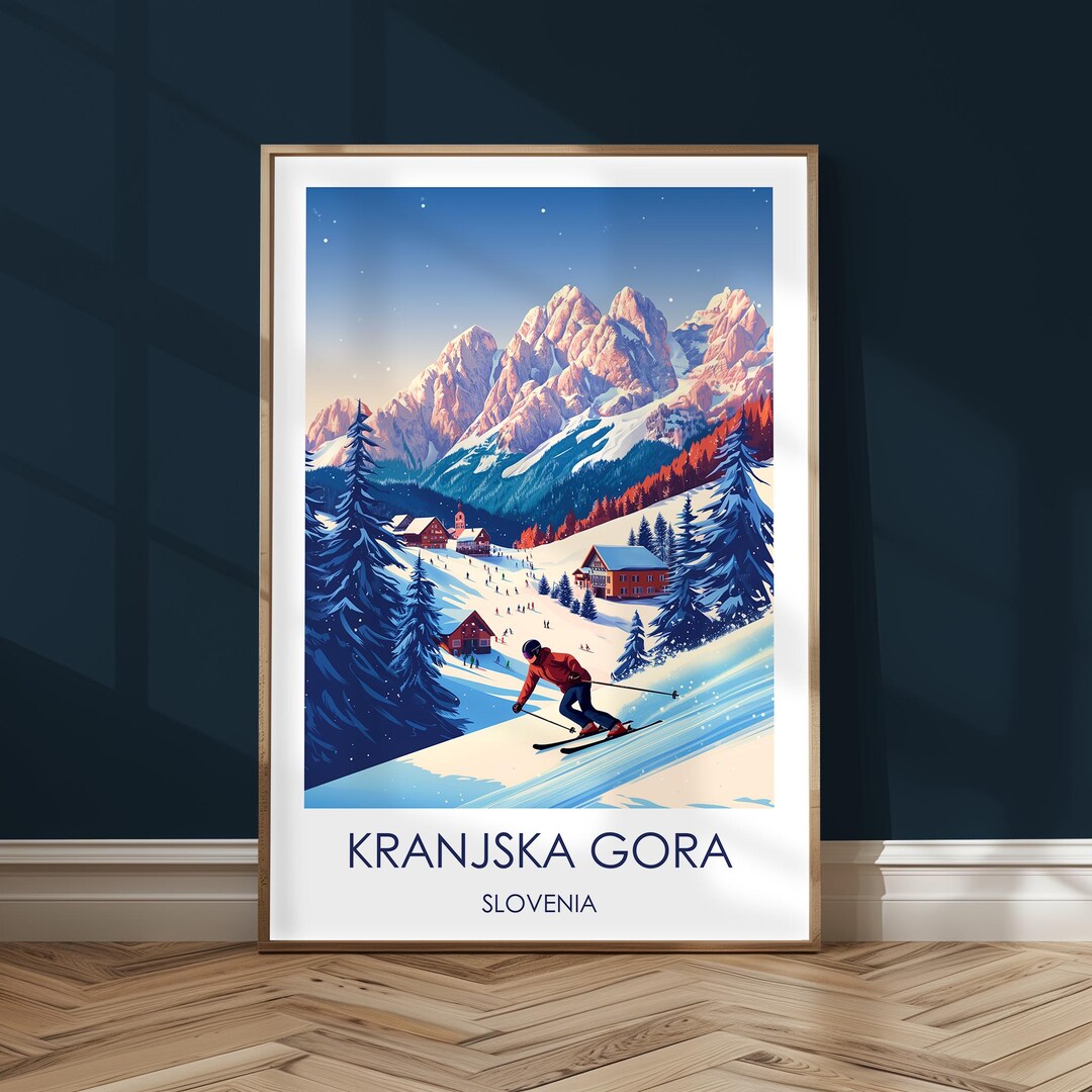 Kranjska Gora Poster Slovenia Winter Travel Wall Art Alpine Landscapes ...