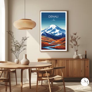 Denali Poster Alaska USA Mount Mckinley – Majestic Mountain & Pristine ...