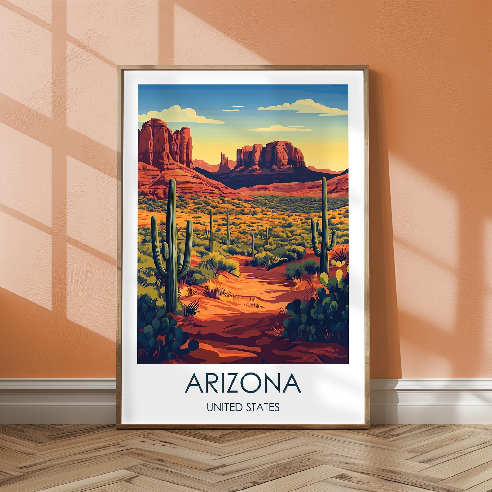 Arizona Landscape Poster – Deserts & Canyons Travel Poster | USA ...