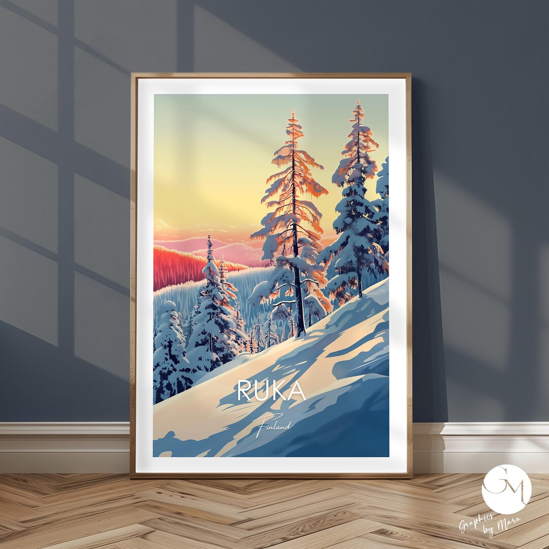 Ruka Poster Finland Snow-covered Winter Landscape & Quiet Nature ...