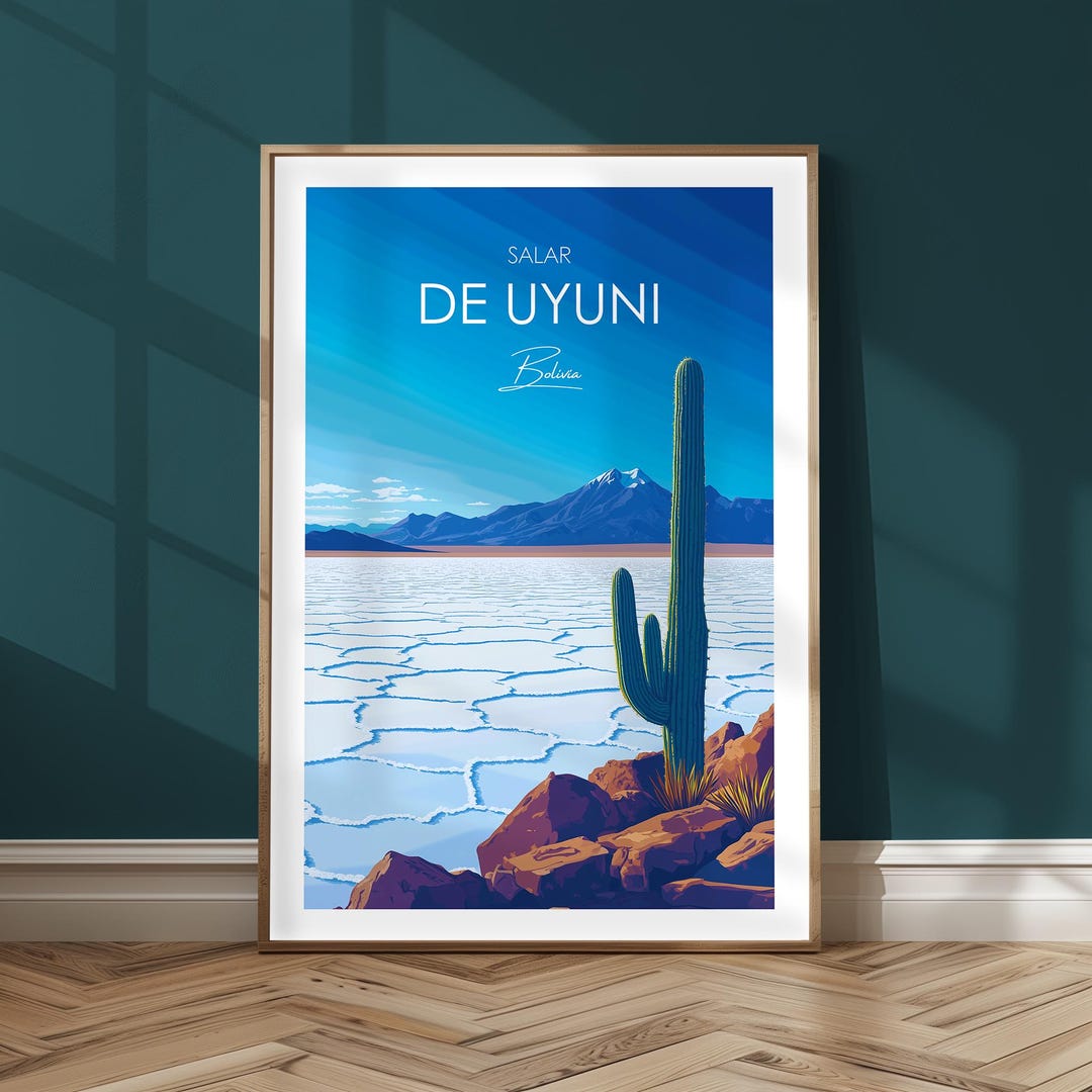 Salar De Uyuni Bolivia Poster Print Salt Lake Landscape Reflective ...
