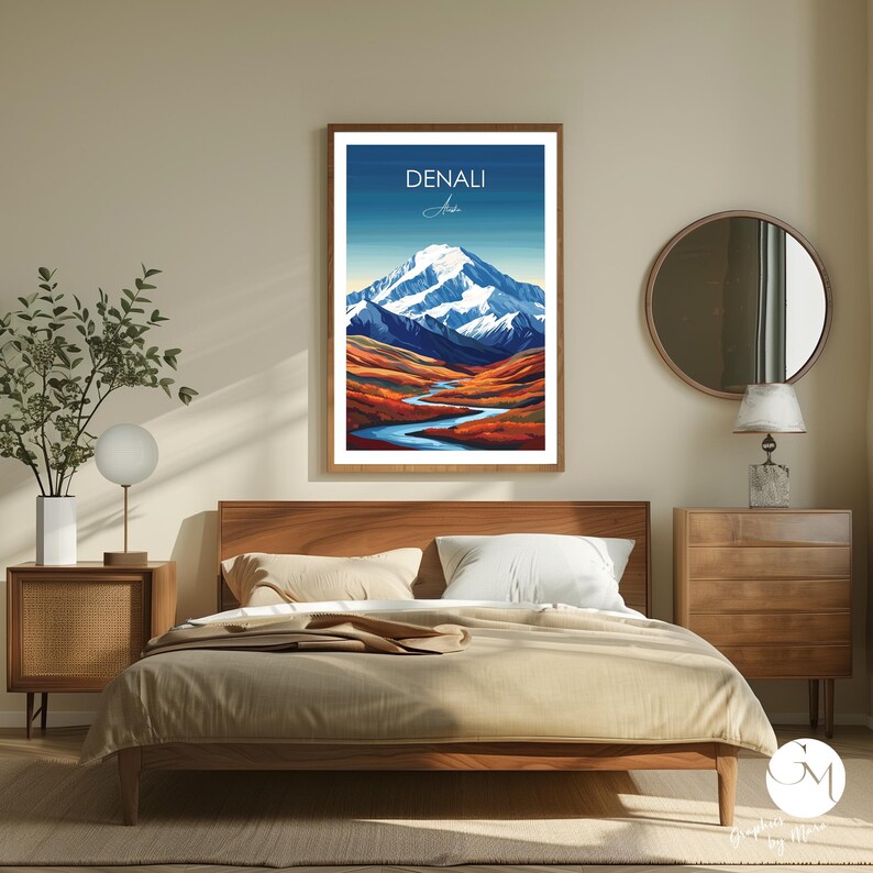 Denali Poster Alaska USA Mount Mckinley – Majestic Mountain & Pristine ...