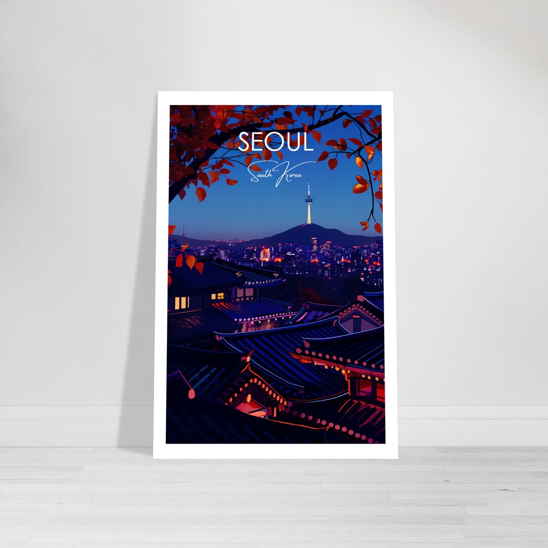 Seoul Travel Poster Traditional South Korea Wall Art for Home Decor ...
