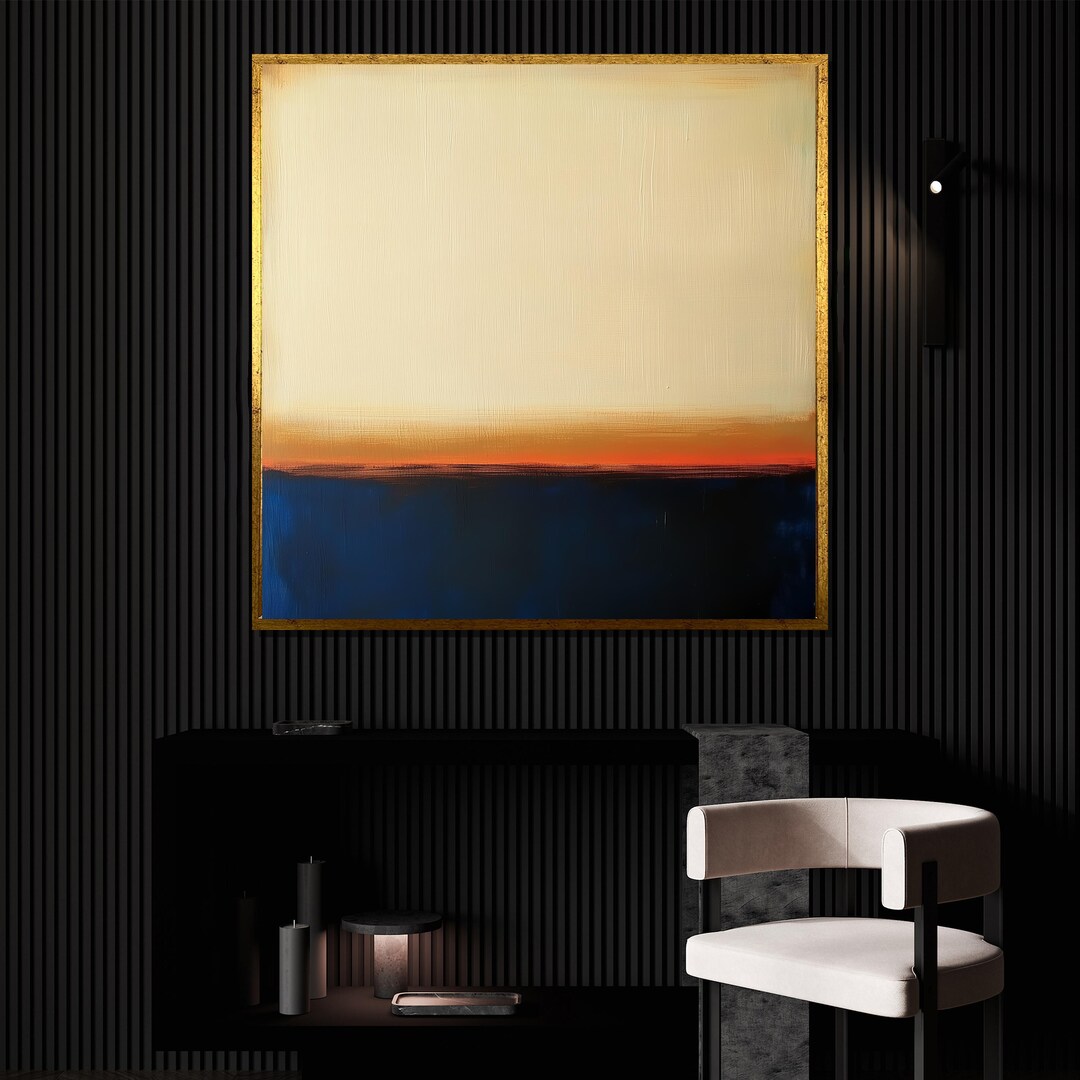 Mark Rothko Canvas Painting No 10 - Abstract Beige and Blue Art - Large ...