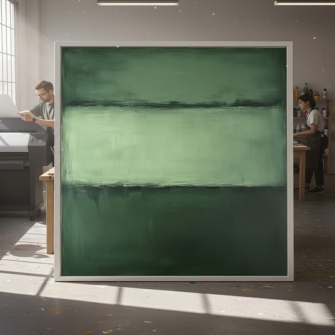 Mark Rothko No.158 Abstract Canvas, Green Toned Modern Wall Art ...