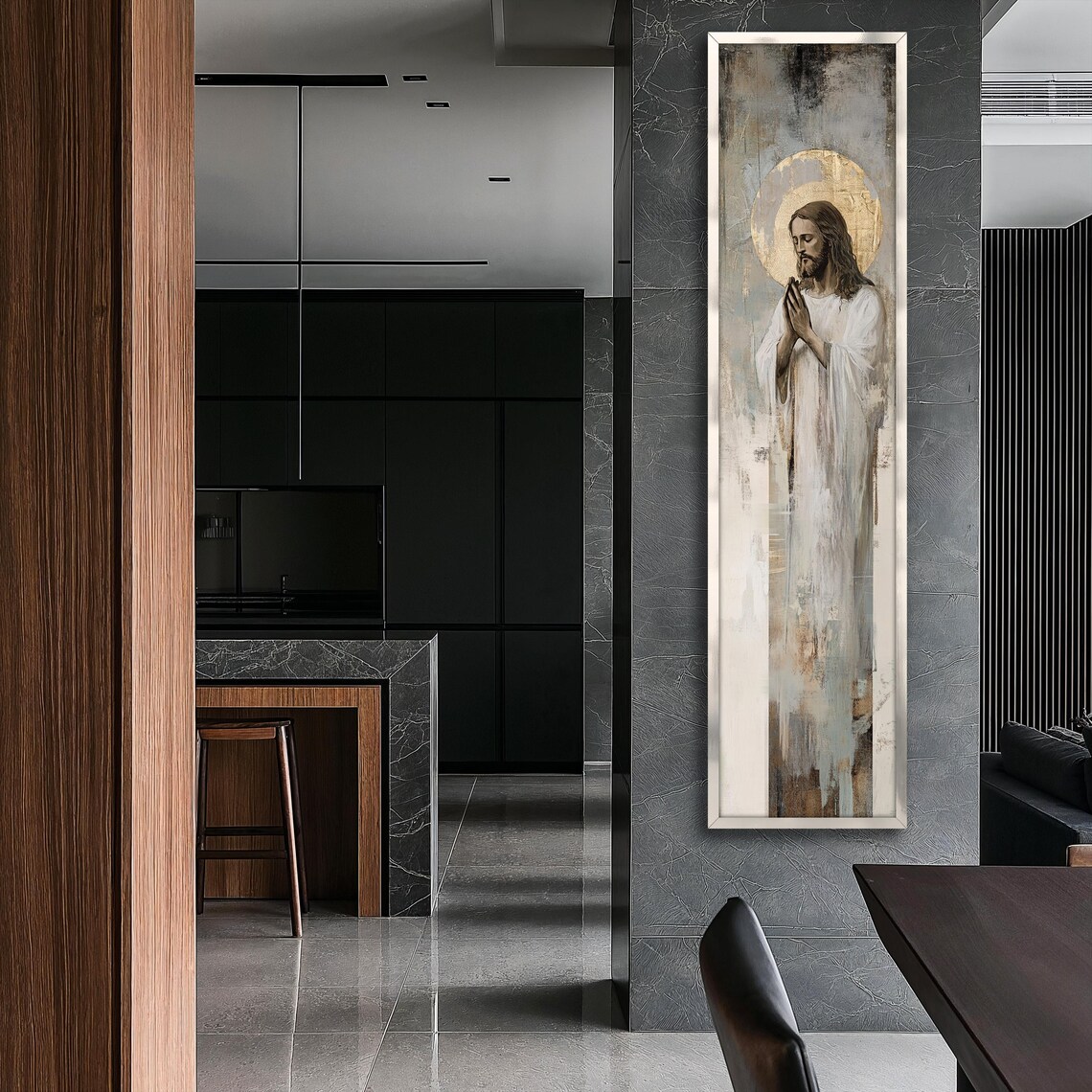 Jesus Christ Prayer Canvas Wall Art – Religious Christian Painting ...