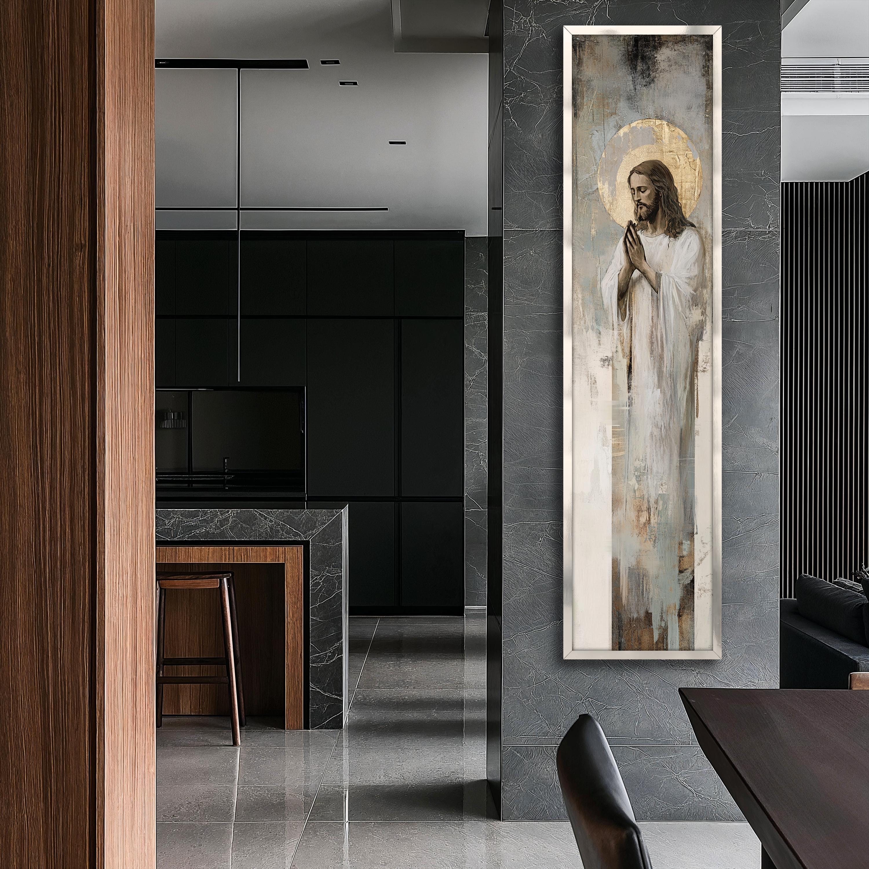 Jesus Christ Prayer Canvas Wall Art – Religious Christian Painting ...