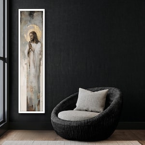 Jesus Christ Prayer Canvas Wall Art – Religious Christian Painting ...