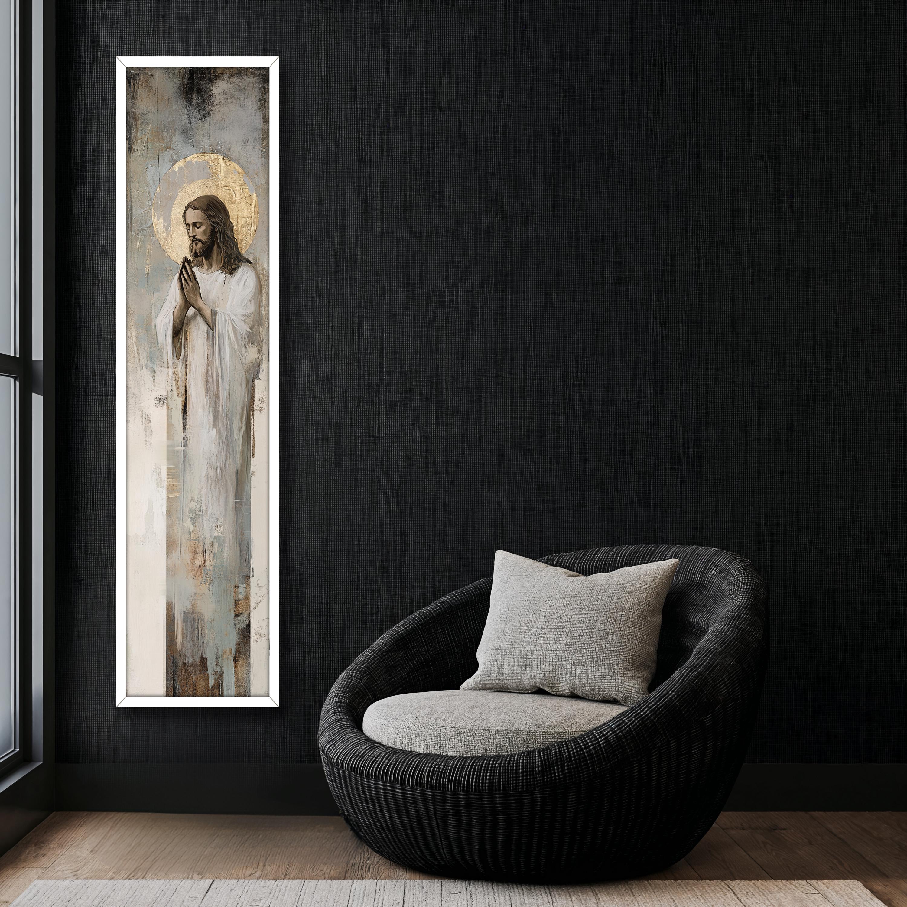 Jesus Christ Prayer Canvas Wall Art – Religious Christian Painting ...