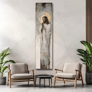 Jesus Christ Prayer Canvas Wall Art – Religious Christian Painting ...