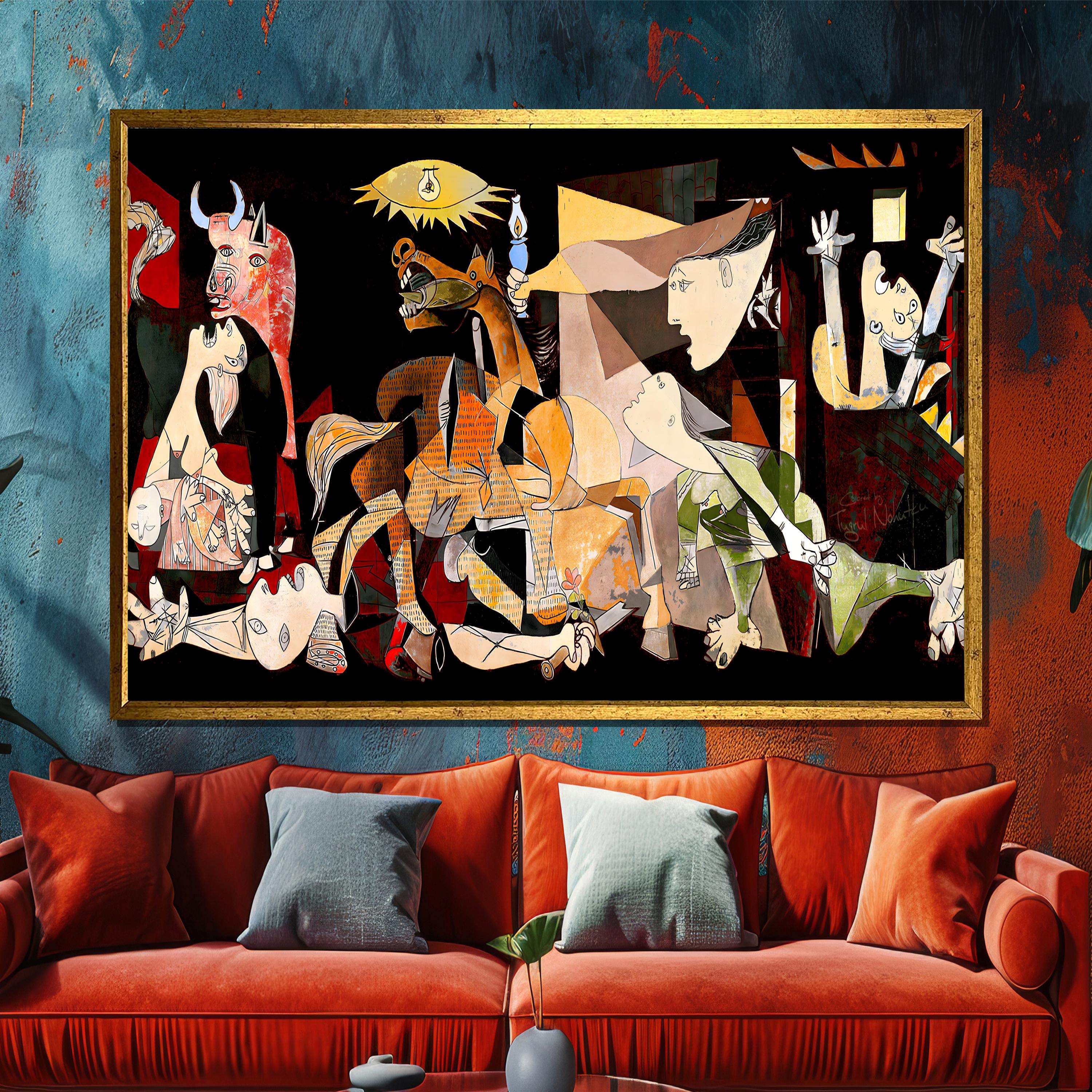 Guernica Canvas Painting by Pablo Picasso, Bold Cubist Wall Art With ...