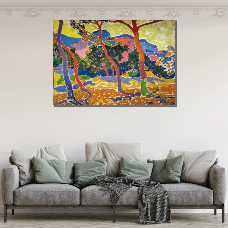 Fauvist Forest Landscape – Bold Colorful Trees and Abstract Nature in ...