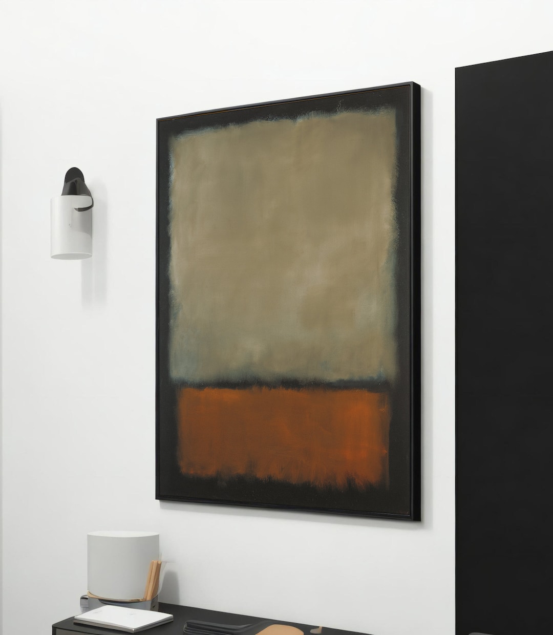 Brown Green Mark Rothko Painting - Modern Minimal Art Canvas ...