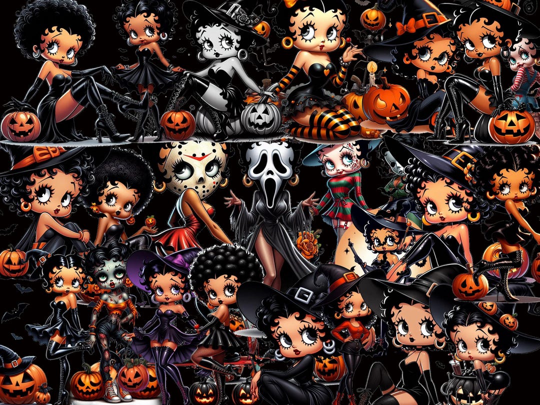 Halloween Horror Style Betty Boop Bundle Pumpkin Png Mug Tumbler Shirt Personalized T