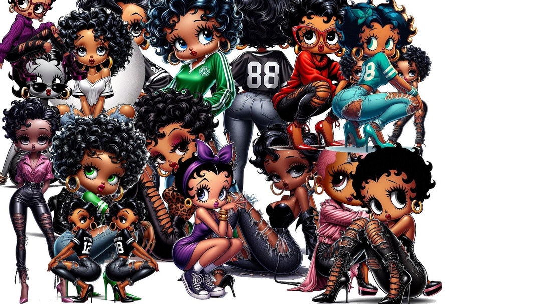 Baddie Boop African American Betty Boop Digital Art Png Clip Art Prints ...