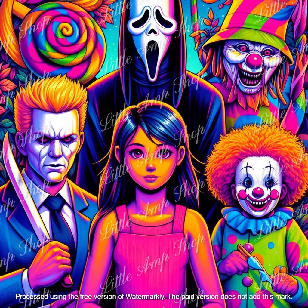 Psychedelic Nightmares: Lisa Frank inspired Horror Story Digital Art ...