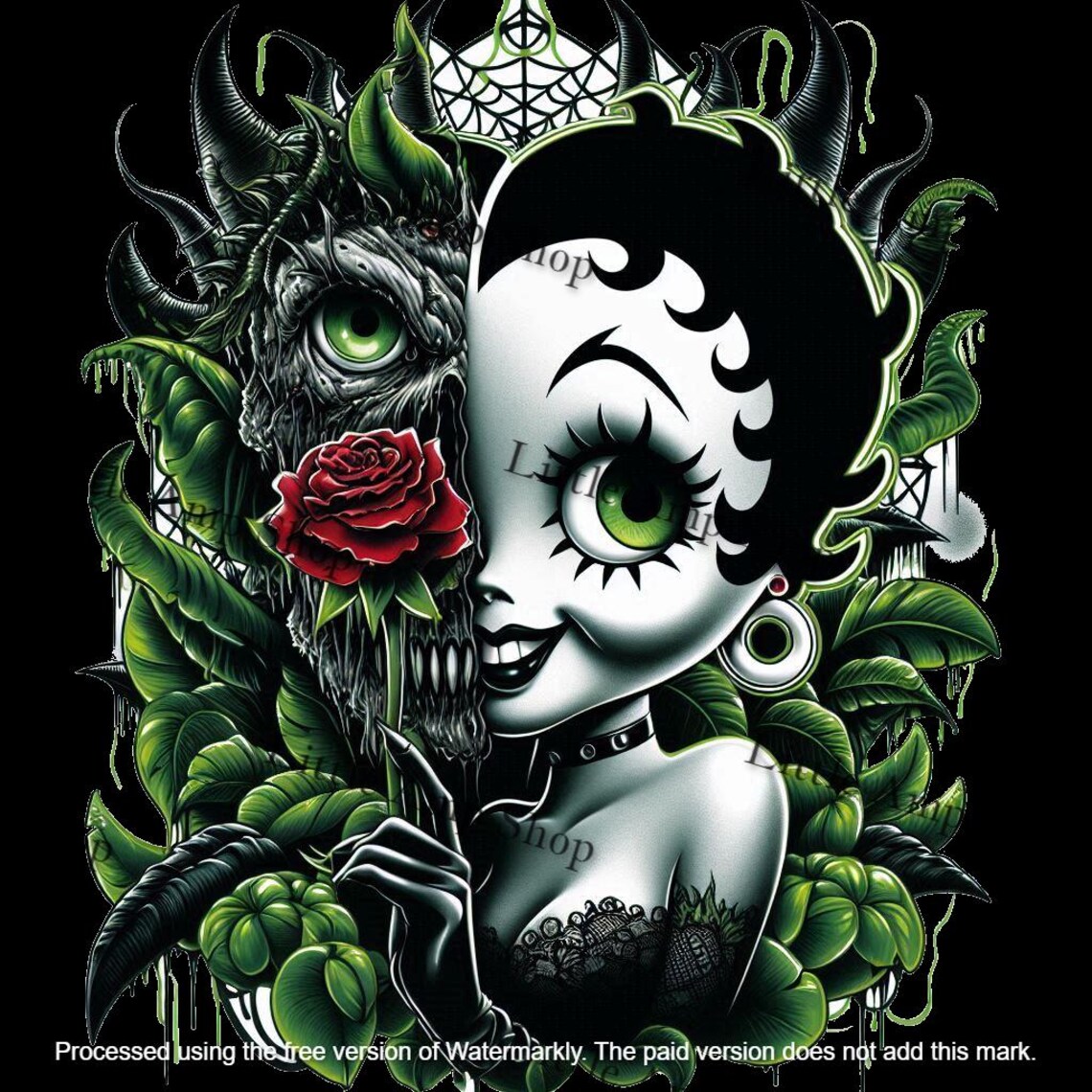 20 Horror Zombie Plant Betty Boop Bundle, Betty Boop Digital Art Png ...