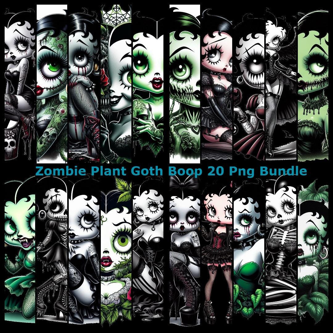 20 Horror Zombie Plant Betty Boop Bundle, Betty Boop Digital Art Png ...
