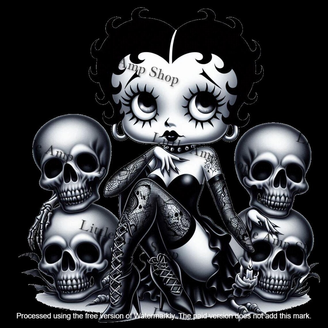 20 Horror Zombie Plant Betty Boop Bundle, Betty Boop Digital Art Png ...