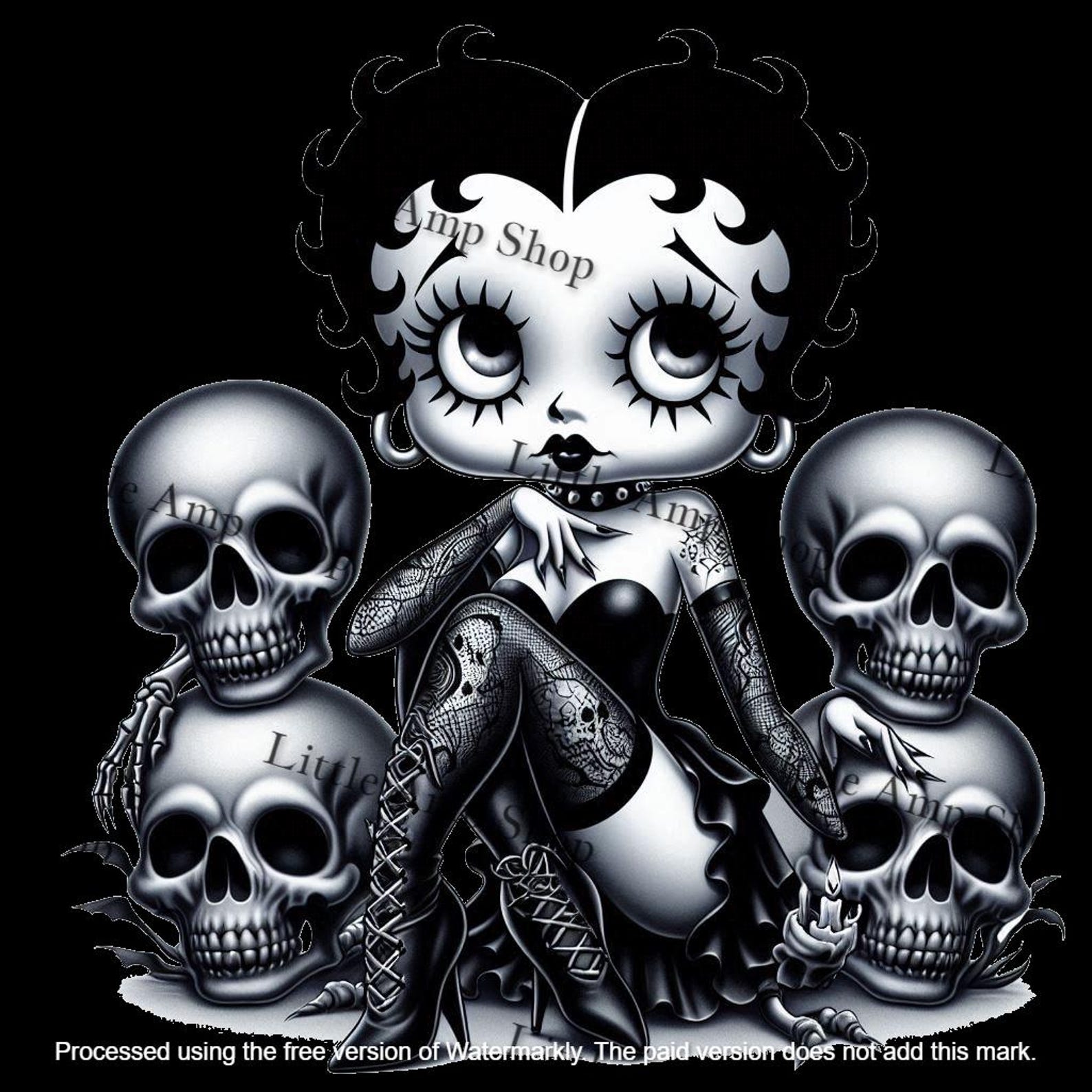 20 Horror Zombie Plant Betty Boop Bundle, Betty Boop Digital Art Png ...