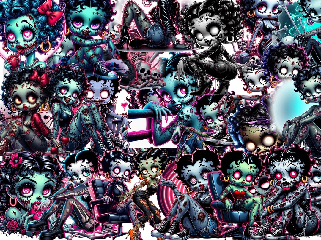 30 Halloween, Zombie, Style Betty Boop Pack Bundle, Got, Png, Not Svgs ...