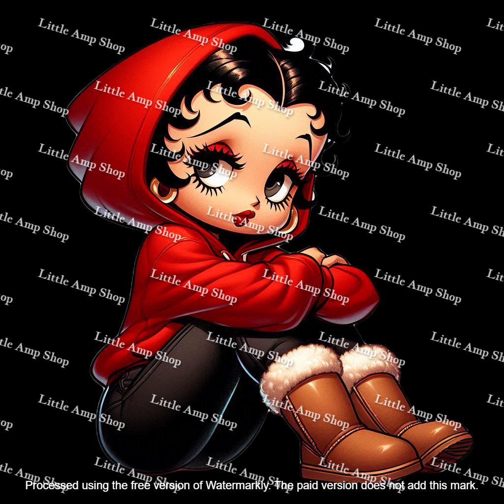 Hoodie Baddie Boop African American Betty Boop Digital Art Png Clip Art ...
