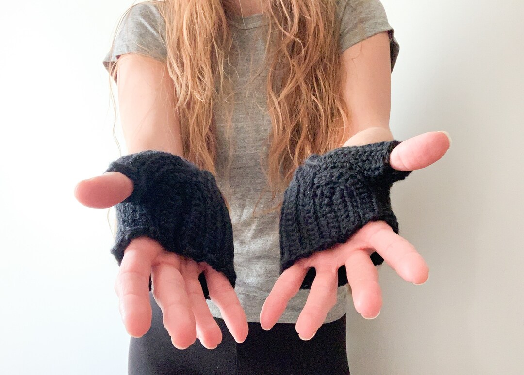 CUTT OFF MITTENS | Crochet Fingerless Gloves, Merino Wool Yarn ...