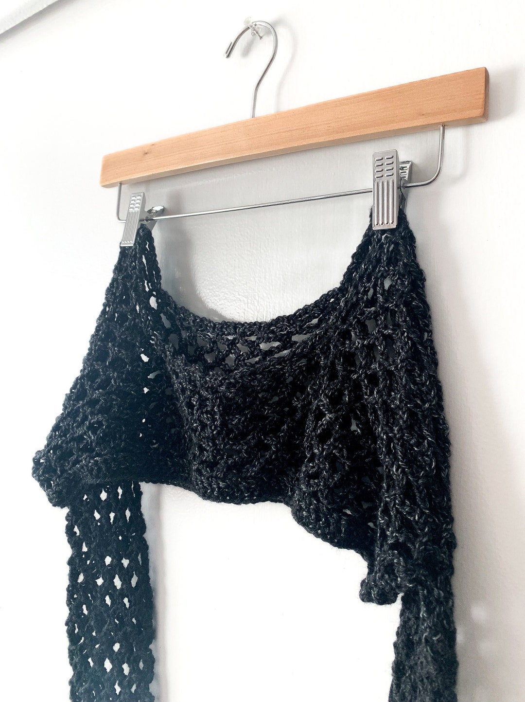 SEXY STOVEPIPE GREY Fishnet bolero Sleeves, Crochet Crop Top, Mesh ...