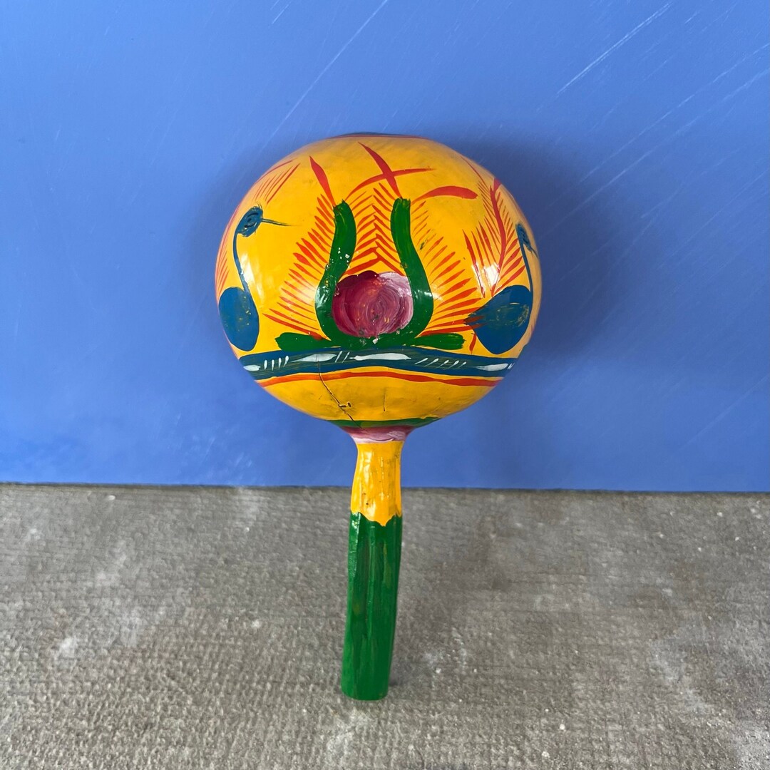 Oaxaca Mexican Hand Painted Maracas & Musical Instrument - American ...