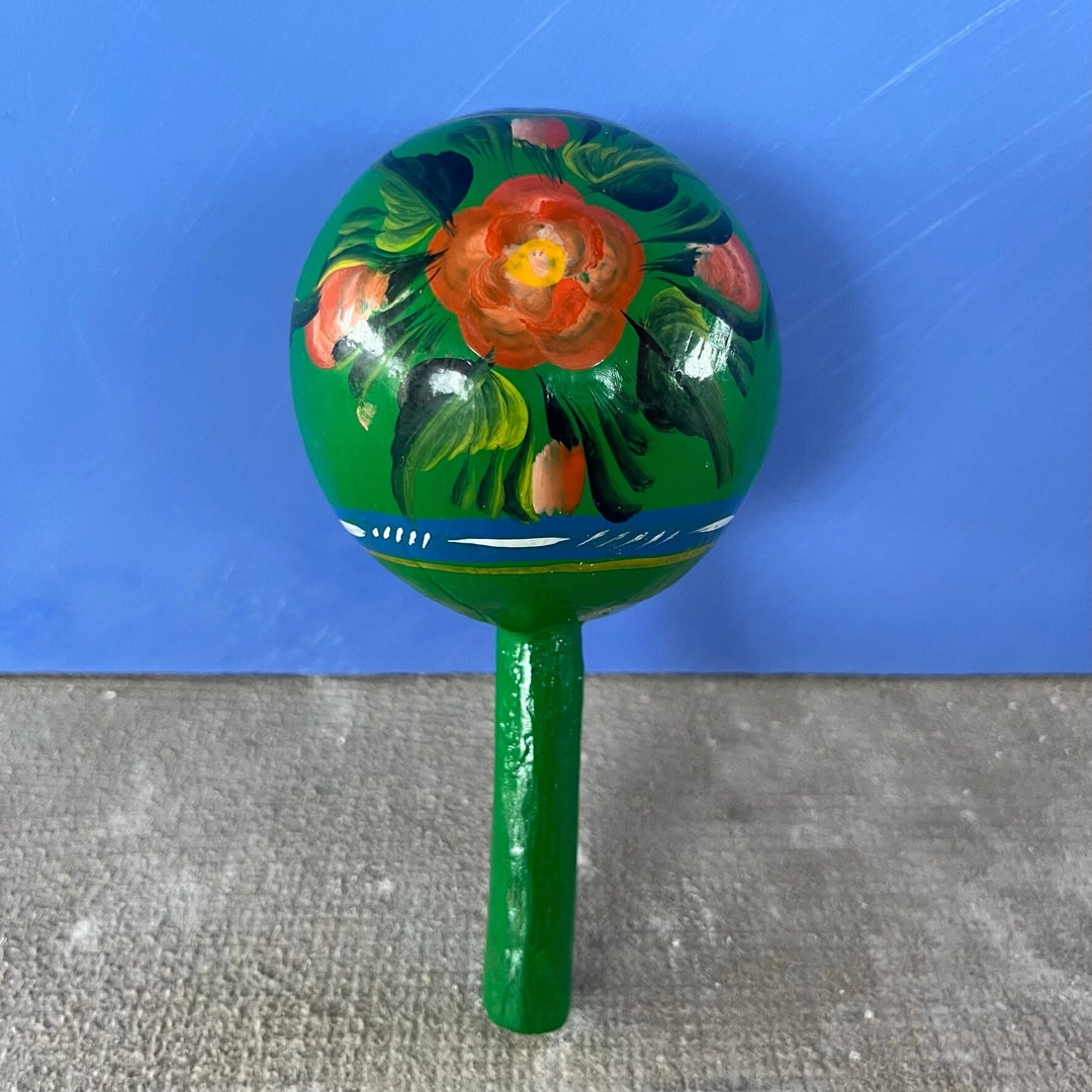Flower Hand Painted Mexican Maracas for Toddler Gift - Unique Oaxaca ...