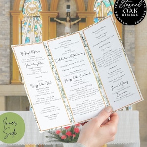 Eucalyptus Catholic Wedding Mass Program (full Mass), Trifold Catholic ...