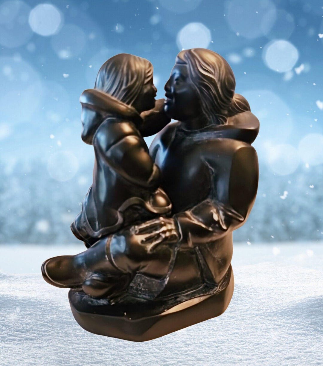 BOMA Sculpture of Inuit Alaska Affection Kiss Mother & Child Canada - Etsy