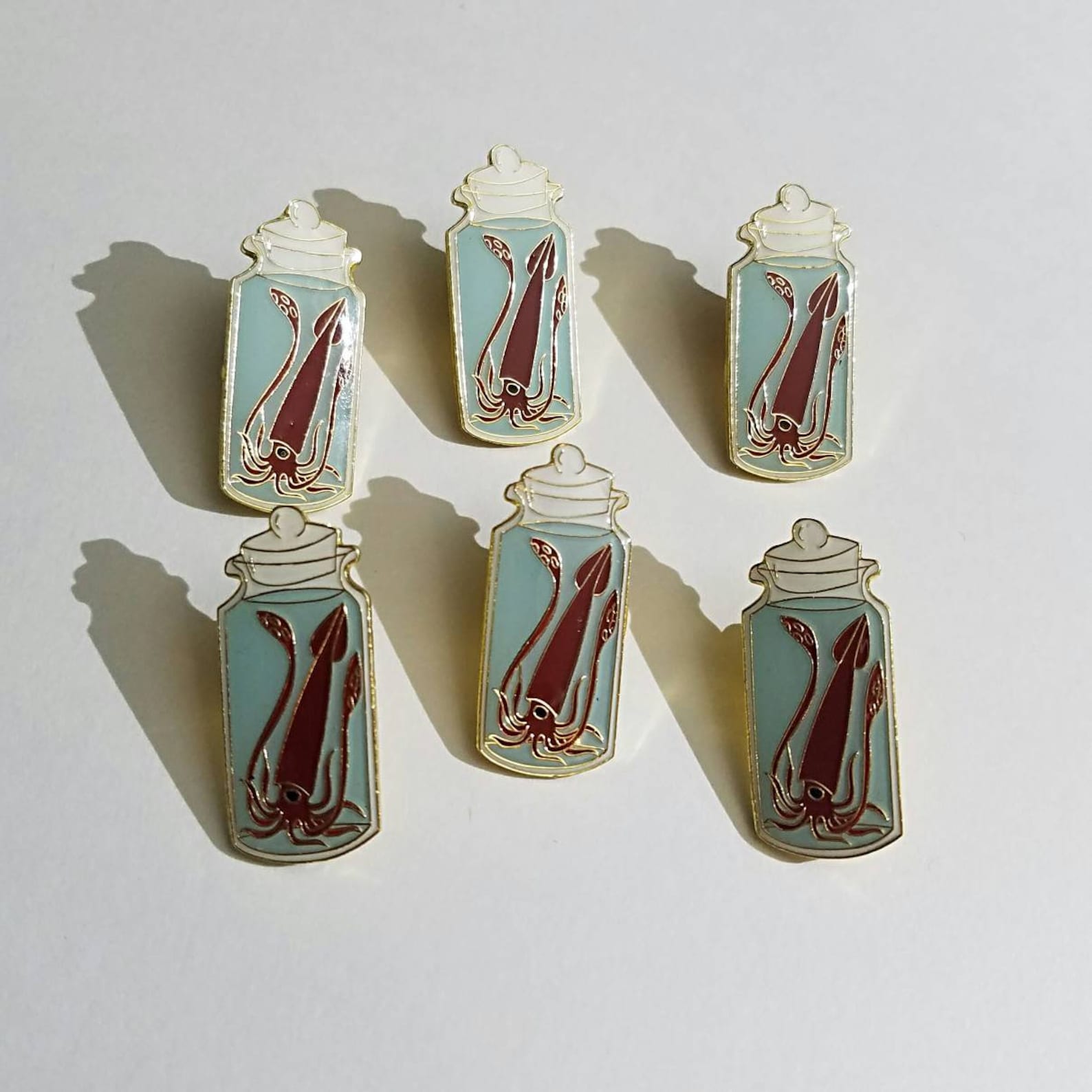 Squid in a Jar Enamel Pin - Etsy