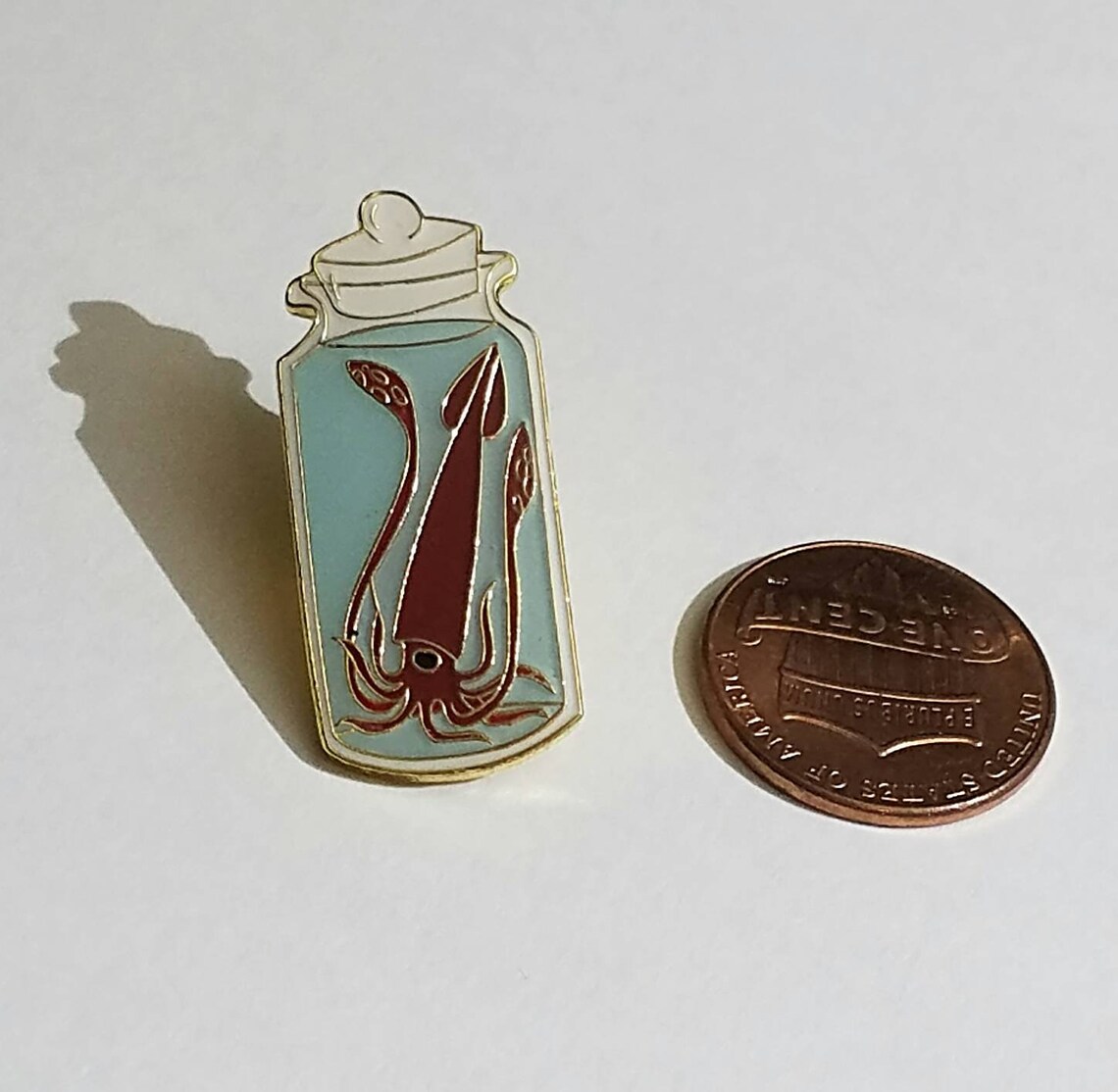 Squid in a Jar Enamel Pin - Etsy