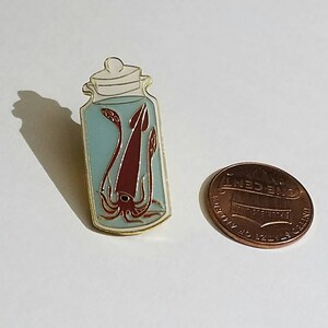 Squid in a Jar Enamel Pin - Etsy
