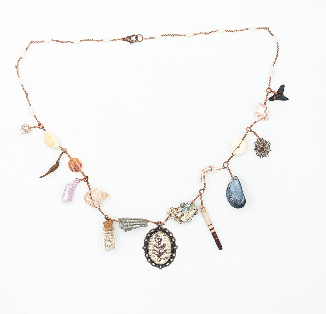 Sea Witch Curio Collection on a Charm Necklace With Preserved Seaweed ...