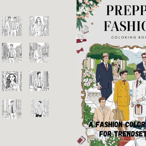 Preppy Coloring Book - Etsy