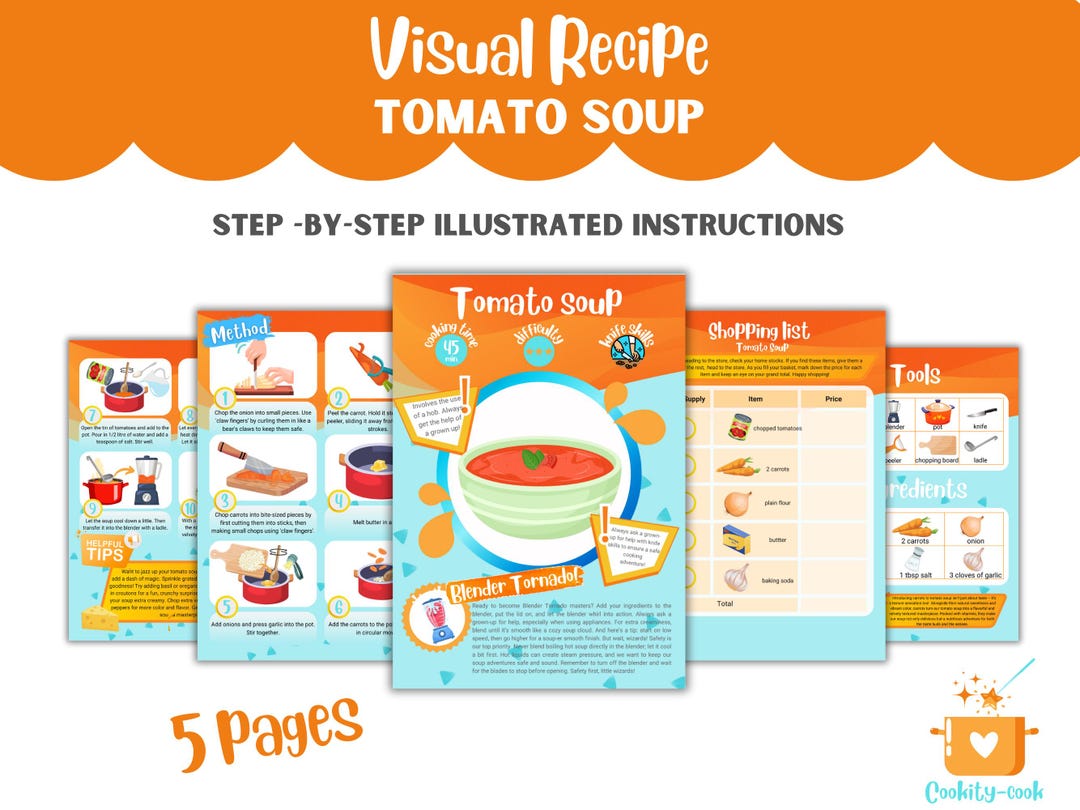 Children's Recipe Kid's Montessori Activity Preschool Education Visual ...