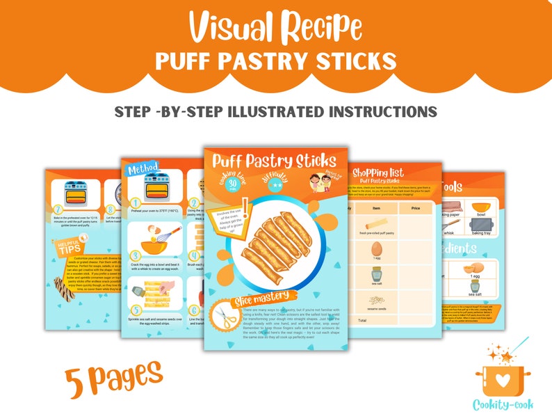Puff Pastry Sticks Visual Recipe Step-by-step Illustrated Recipe for ...