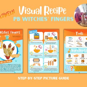Halloween Bundle Visual Recipe Card for Kids Montessori Cooking Family ...