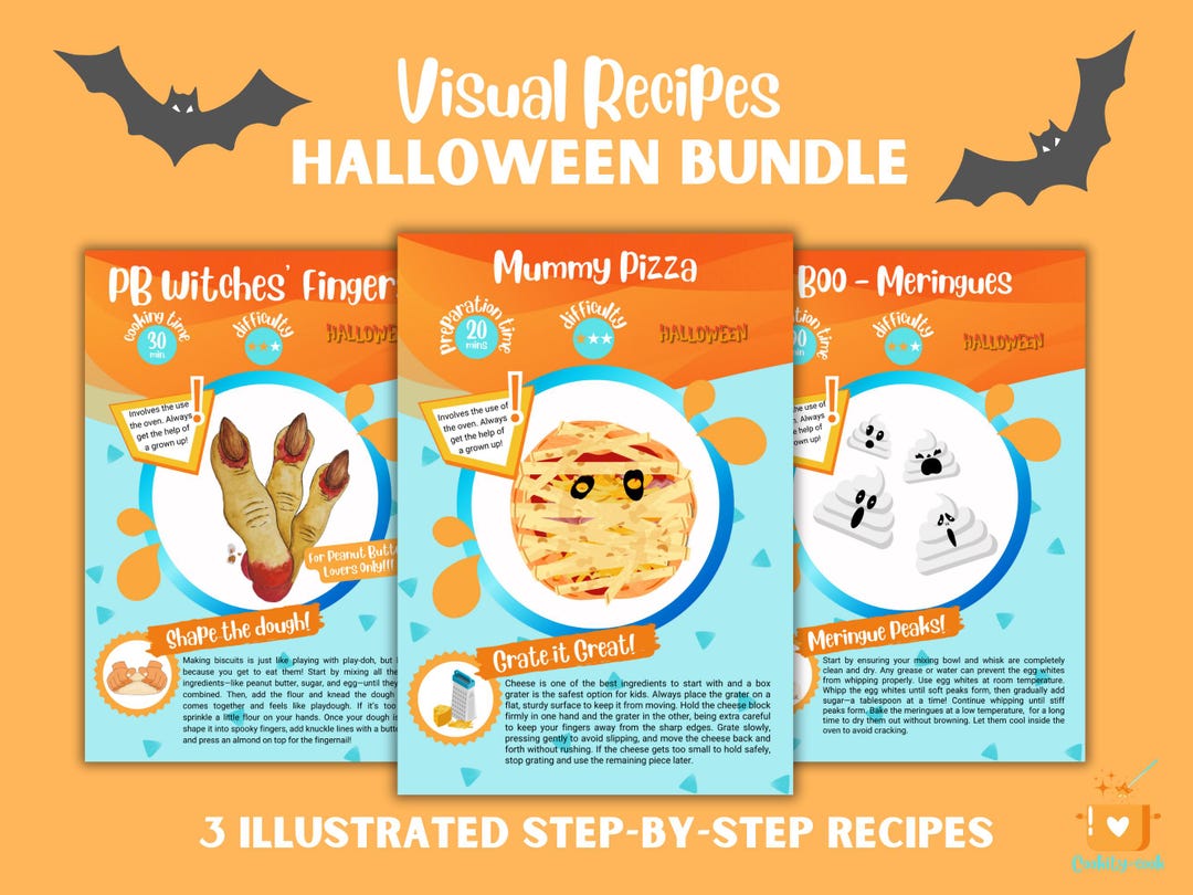 Halloween Bundle Visual Recipe Card for Kids Montessori Cooking Family ...