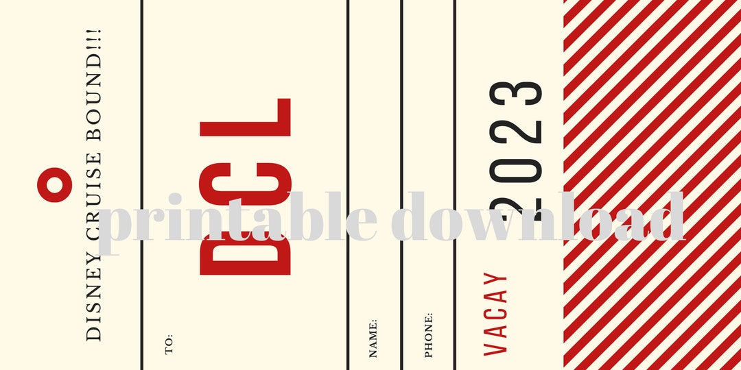 Luggage Tag Printable Vacation Cruise - Etsy