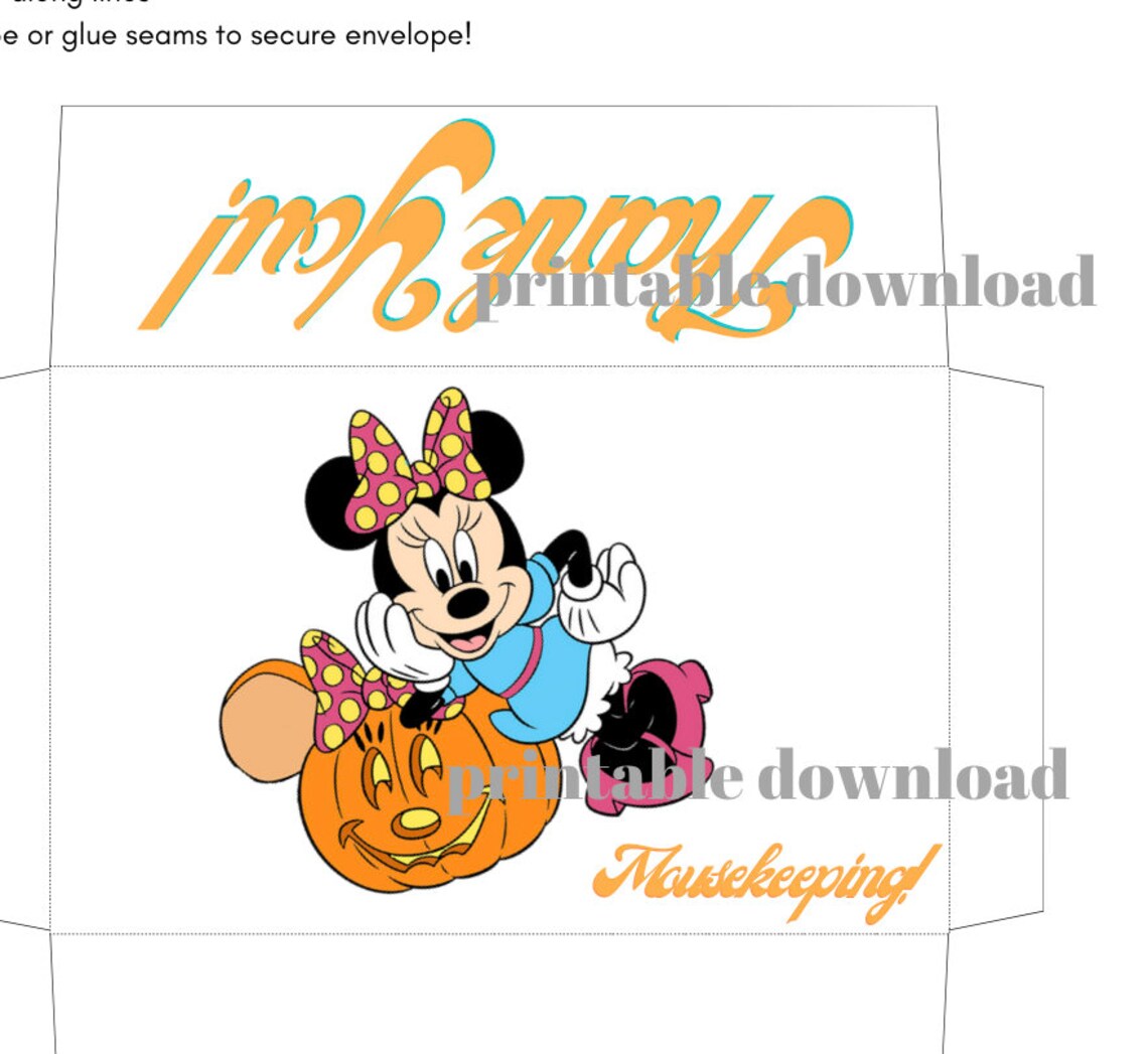 Minnie Mousekeeping Envelopes Halloween WDW Pixie Dust Printable ...