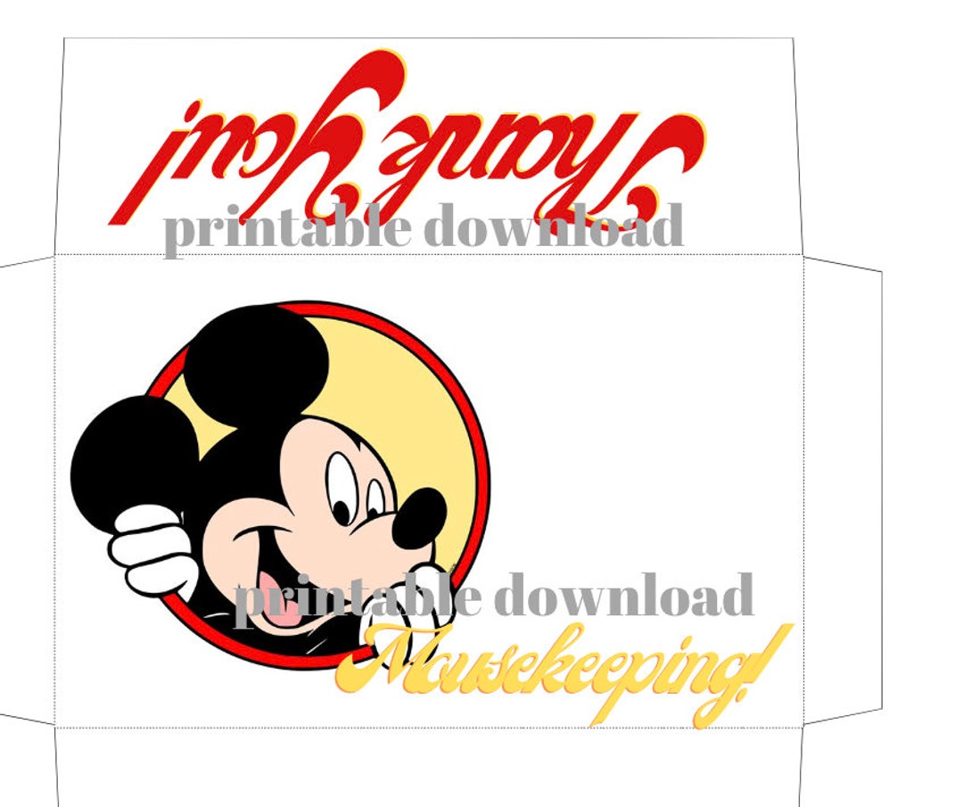 Mickey Mousekeeping Envelopes WDW Pixie Dust Printable Vacation ...