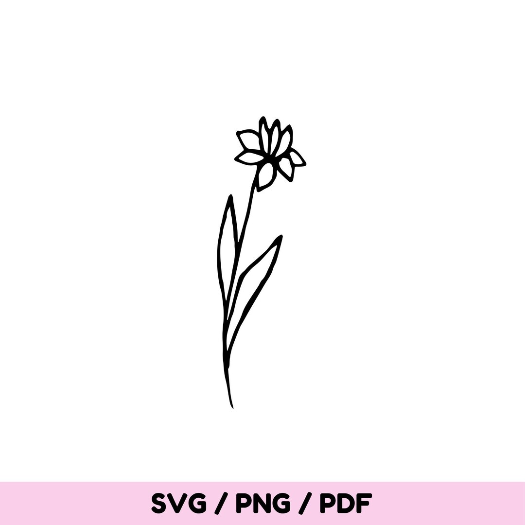 Simple Cartoony Flower Svg Easy to Use, Minimalist Nature Transparent ...