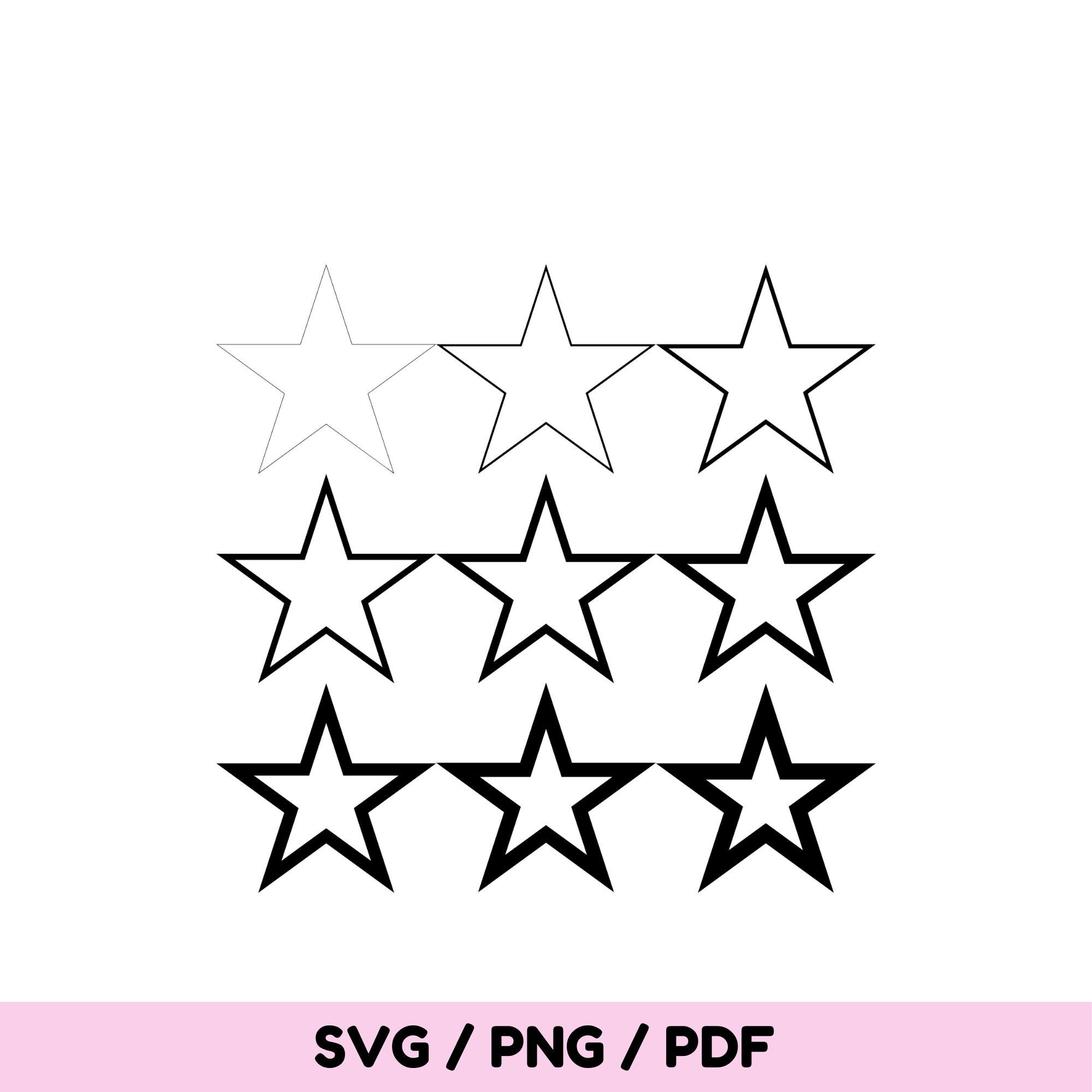 Star SVG Bundle, Star Cut Files, Star Outline SVG, Star Vector Files ...