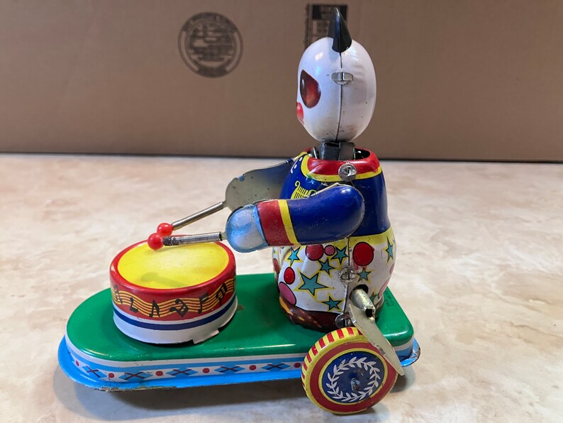 Retro Windup Tin Toy Drumming Panda - Etsy