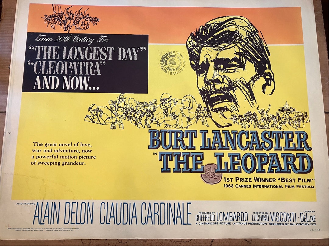Authentic Vintage 1963 Movie Poster the Leopard Starring Burt Lancaster ...